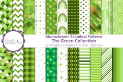 Monochrome Seamless Patterns | Green Collection