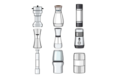 spice grinder set cartoon (6570296)