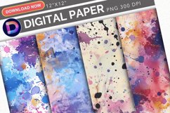 Watercolor Splatter Digital Paper