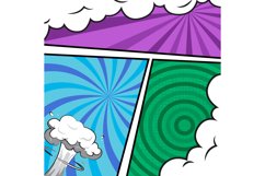 Square comic colorful frame cartoon background (5108469)