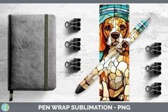 Stained Glass Dog Beagle Pen Wrap Sublimation Epoxy Pen Desi