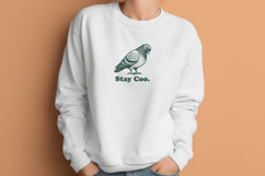 Stay Coo SVG Funny Pigeon Shirt Design, Minimal Bird Quote