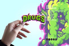 Lettering words drugs smoke effect svg