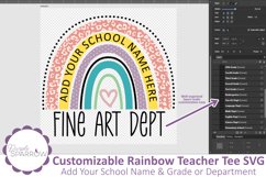 Customizable Rainbow Teacher Tee SVG Design