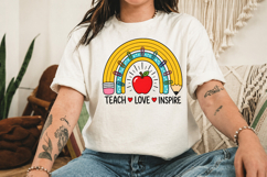 Teach Love Inspire PNG, Teacher Rainbow, Back to School