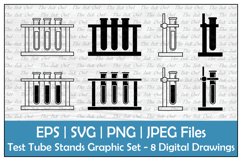 Science Lab Test Tubes and Stands Outline & Silhouettes