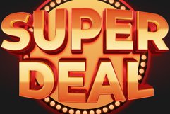 Super Deal Text Effect 3D Golden Style