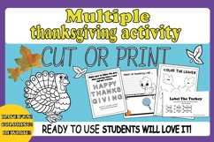 Thanksgiving: Coloring by letter, Trace and write, Turkey