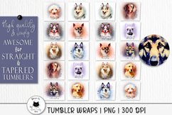 Watercolor Dog Breeds Sublimation Bundle | Dog Mug Wraps