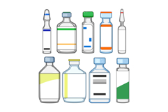 vaccine vial set cartoon (6570638)