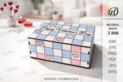 Valentine Gift Boxes Bundle Laser Cut. Decorative Box SVG