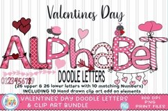 Valentines Day Doodle letters alpha pack with cliapart