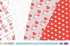 Valentines Gnomes digital paper pack| 12x12 & Letter size