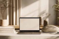 laptop mockup in the living room (6503429)