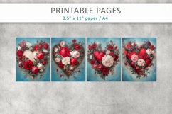 Vintage heart junk journal pages, Valentine’s heart