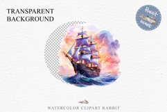 Vintage Victorian Wooden Ship Clipart Night Nautical PNG