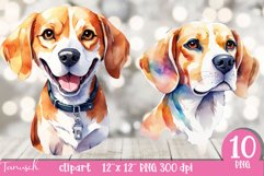 watercolor beagle sublimation clipart PNG