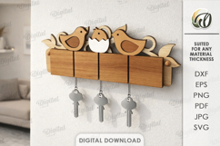 Key Holders With Keychains Bundle Lasercut. Wall Decor SVG
