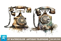 Watercolor Antique Telephone Clipart Bundle