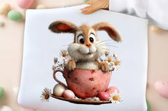 Watercolor Cute Easter Bunny Clipart (6512989)