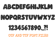 Wavy Stripe Doodle Font Letters Typography Hand Drawn ABC