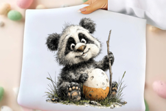 Whimsical Easter Cute Panda Clipart