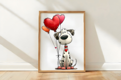 Whimsical Valentine Dog Clipart (6450015)