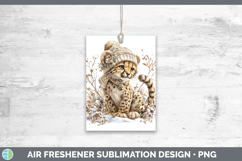 Cheetah Wild Cats Winter Knit Hat Air Freshener Sublimation