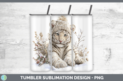 White Tiger Wild Cats Winter Knit Hat Tumbler Sublimation De