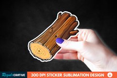 Wooden Log Sticker Clipart Bundle