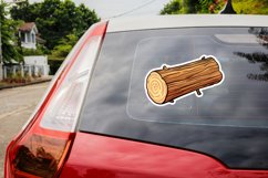 Wooden Log Sticker Clipart Bundle