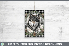 Wolf Woodland Checker Christmas Air Freshener Sublimation De