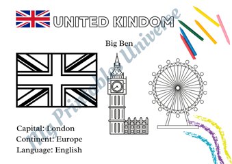 London Flag Coloring Page