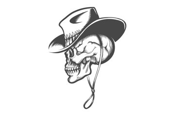 Cowboy Hat Side View Drawing