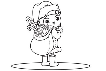 christmas coloring pages for girls easy