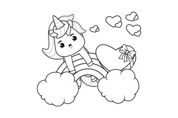 valentines coloring pages unicorn