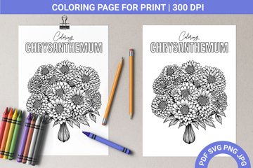 chrysanthemum book coloring page
