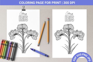 iris flower coloring pages