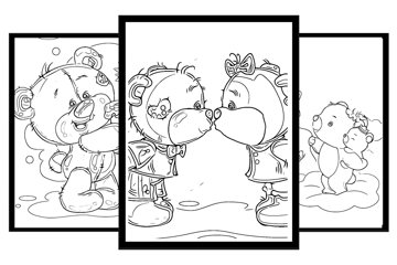 cute bears coloring book