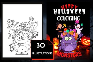 merry monsters coloring pages