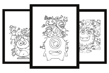merry monsters coloring pages