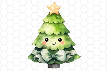 how to draw a kawaii christmas tree