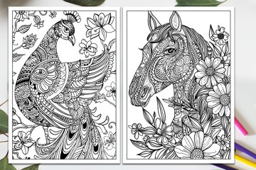 free printable animal zentangle coloring pages