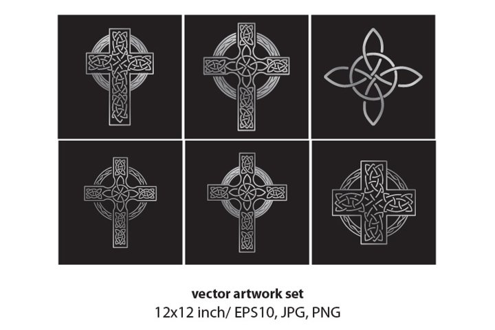 Celtic cross- VECTOR ARTWORK SET (899622) | Elements | Design Bundles