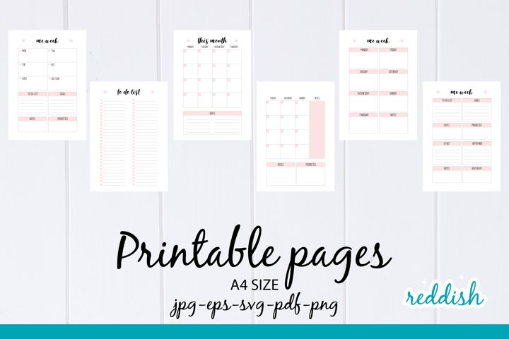 6 Printable pages, to do list planners A4 size, big bundle (848541 ...