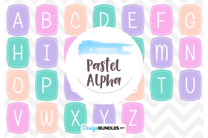 Pastel Alphabet design graphics and illustration