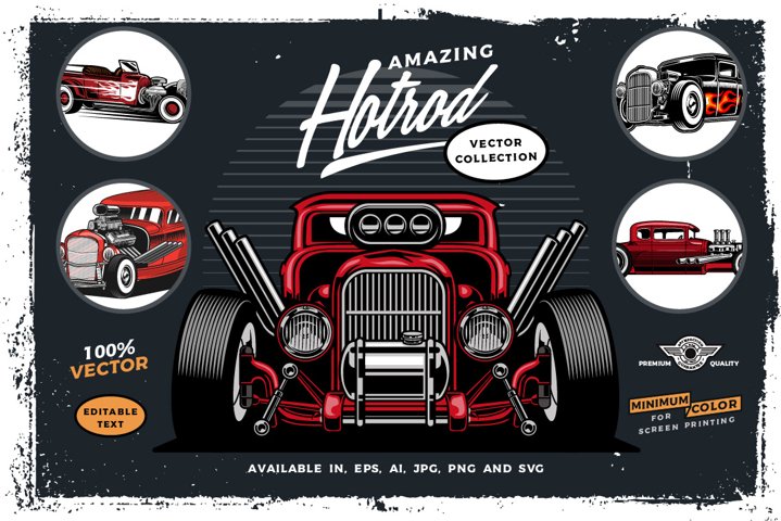 Hotrod Vector cars (544445) | Illustrations | Design Bundles