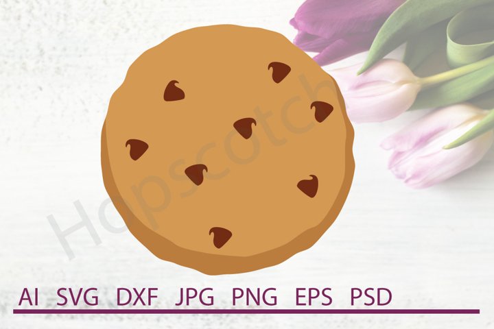 Cookie SVG, Chocolate Chip Cookie SVG, DXF File, Cuttable File (100636 ...