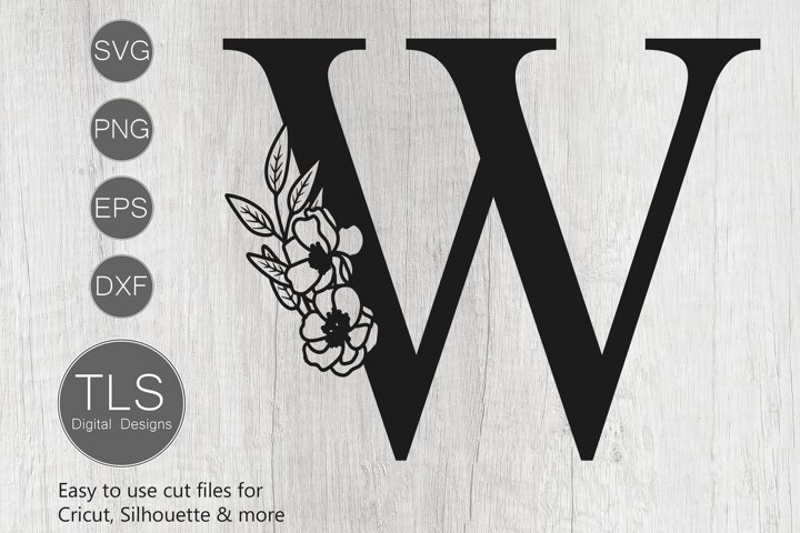 Floral Letter W SVG File, Letter W SVG, Flower Letter SVG (375207 ...