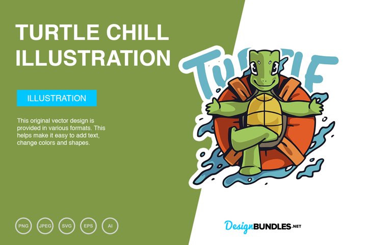 Turtle Chill Vector Illustration